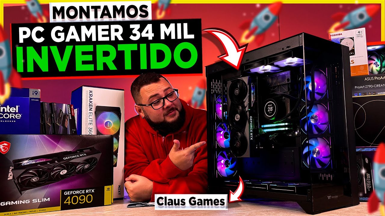 Montamos o MELHOR PC Gamer do Mundo Todo INVERTIDO com 11 FAN sem FIO ...