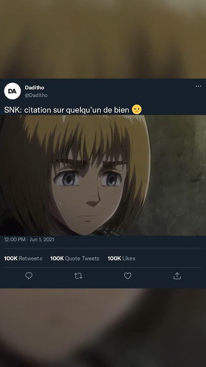 SNK: citation sur quelqu’un de bien en VF🇫🇷😕 #snk #eren #sad #moments #pourtoi - YouTube