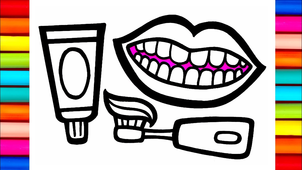Toothbrush and Toothpaste Easy | How to Draw Toothbrush and Toothpaste ...