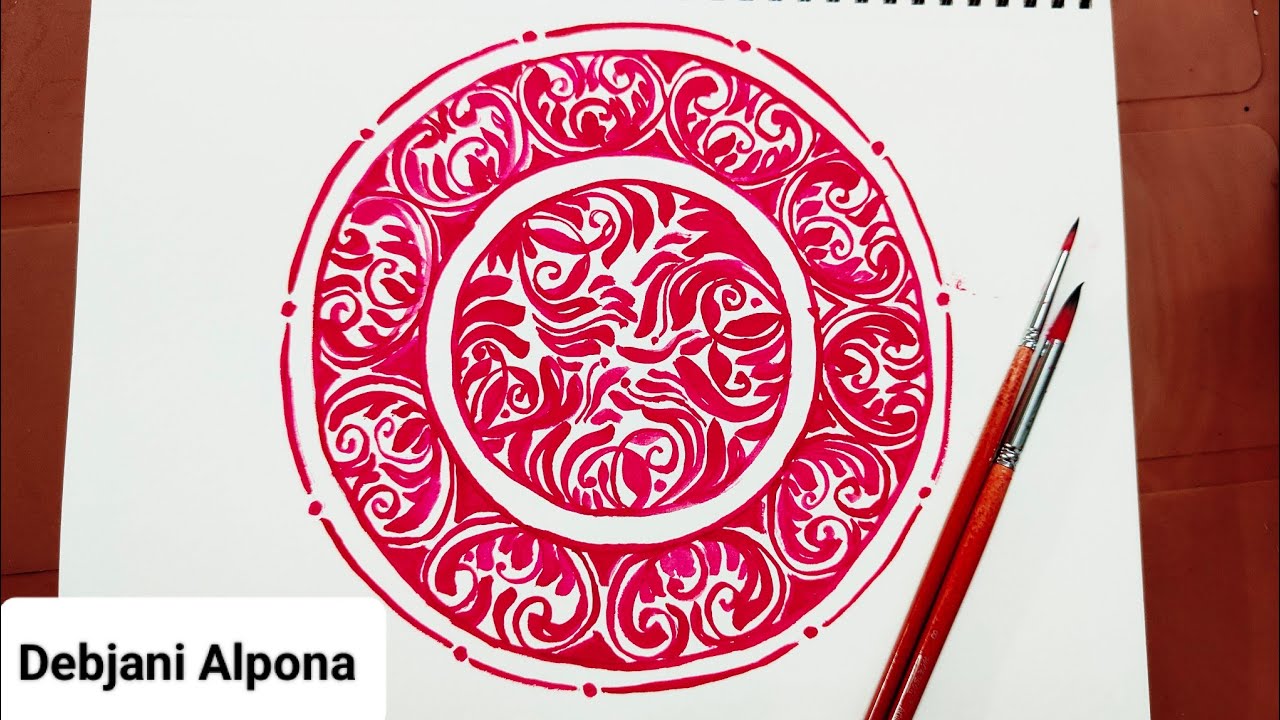 Beautiful alpona design on paper for beginners. - YouTube