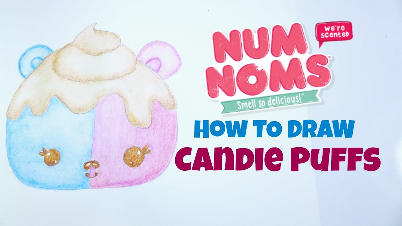 How to Draw Num Noms Special Edition Series 1 Candie Puff Watercolor ...