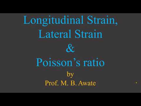 Longitudinal strain, Lateral Strain , Poisson's ratio| Simple stresses ...
