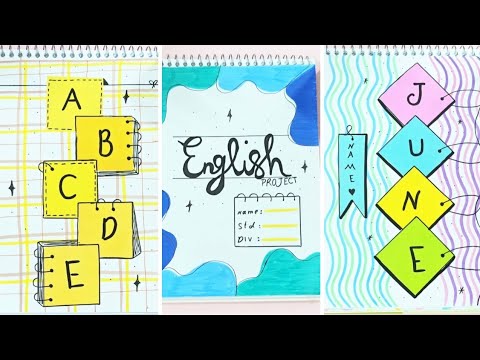 5 DIY Simple Front Page IDEAS for SCHOOL Project | Cover Page Design ...