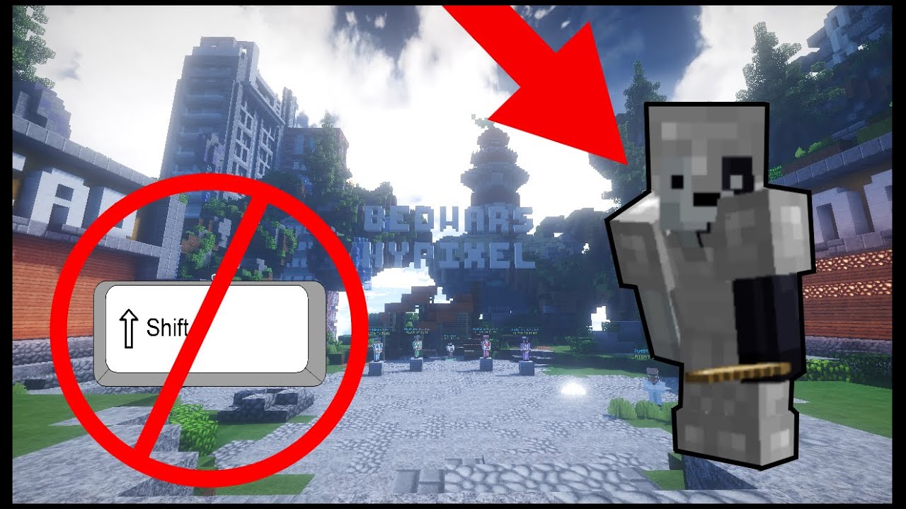 NO SHIFT CHALLENGE IN BEDWARS | Minecraft Hypixel - YouTube