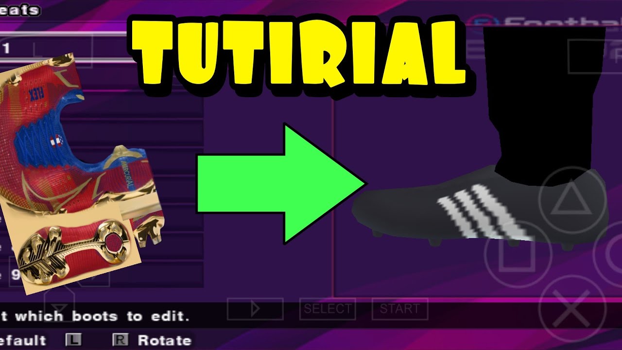 tutorial add texture boot to pes ppsspp - YouTube