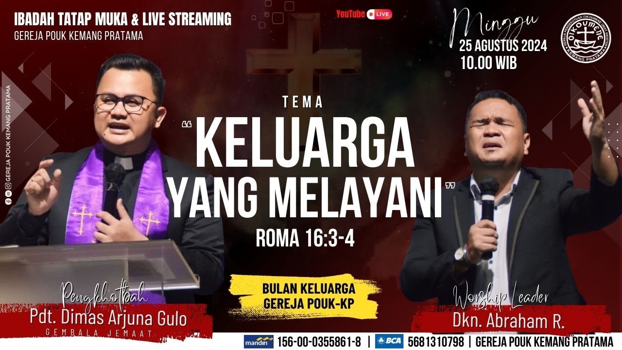 IBADAH RAYA GEREJA POUK-KP || MINGGU, 25 AGUSTUS 2024 - YouTube