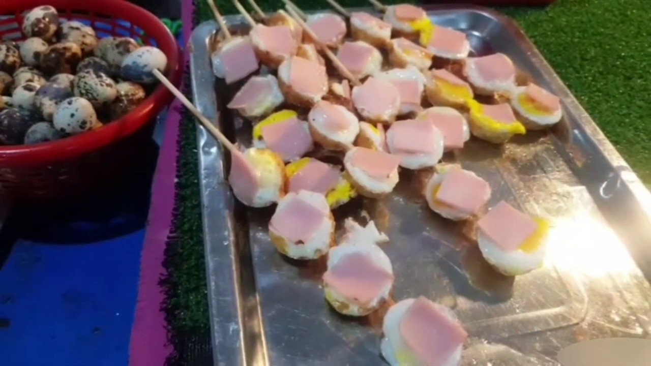 ไข่ทอด(카이텃)- quail egg skewer 메추리알 꼬치#태국음식#thaistreetfood#백종원 ...