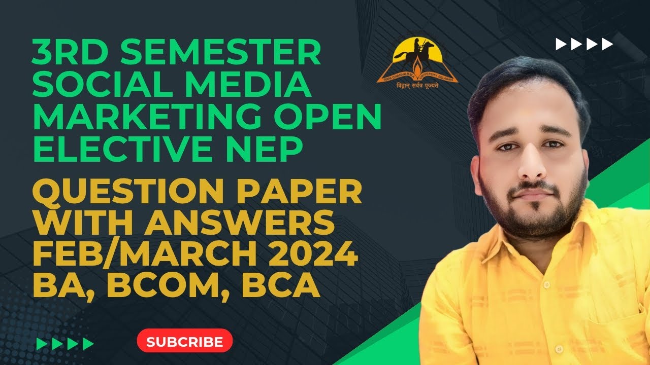 "3rd Semester Social Media Marketing Open Elective Question with Answer ...