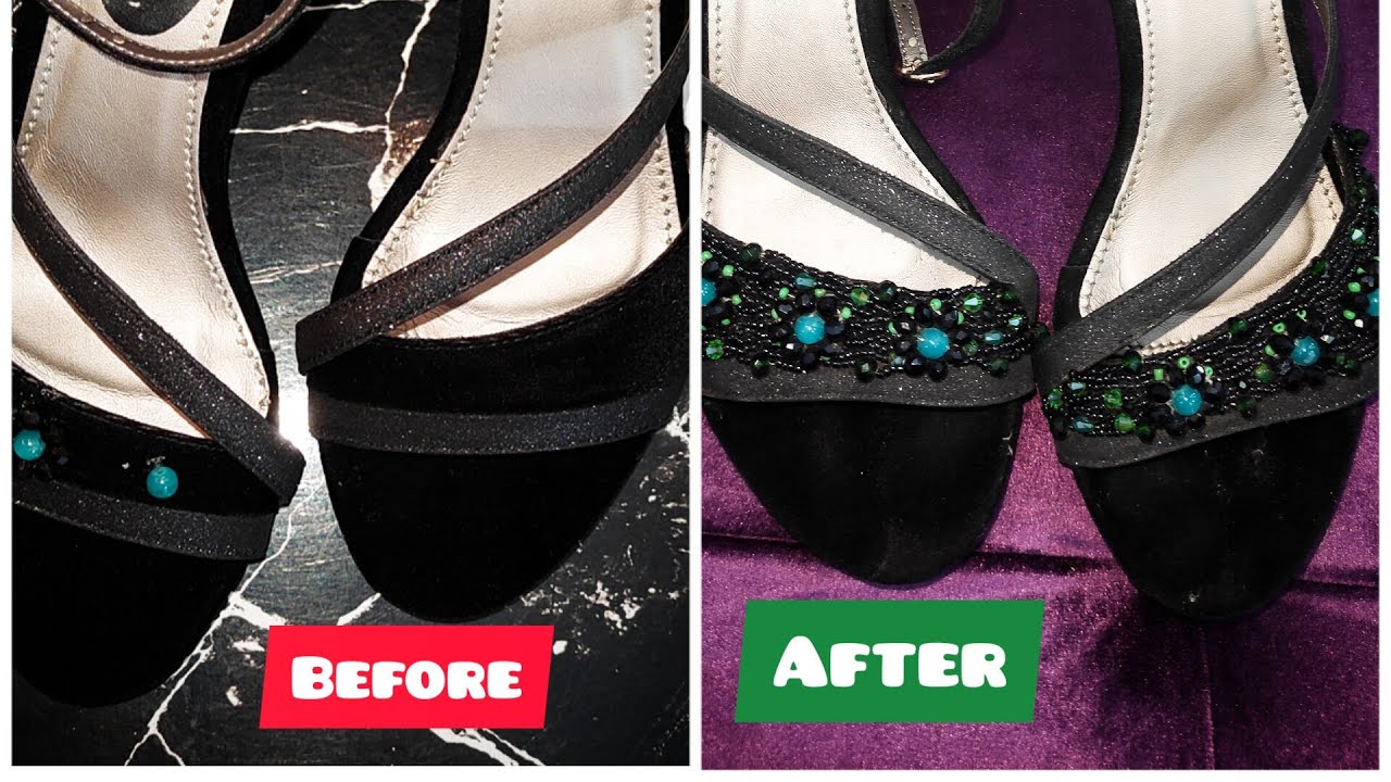 DIY Heel Transformation Makeover Shoes - YouTube