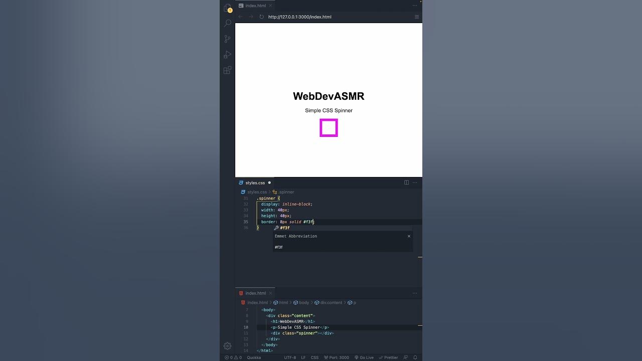 How To Create A Css Loading Spinner Shorts Css Csstutorial Csstips Youtube