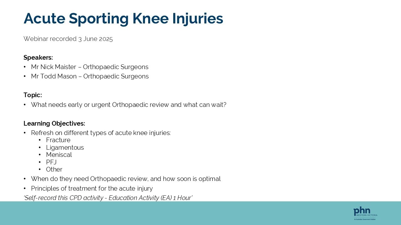 Acute Sporting Knee Injuries - YouTube