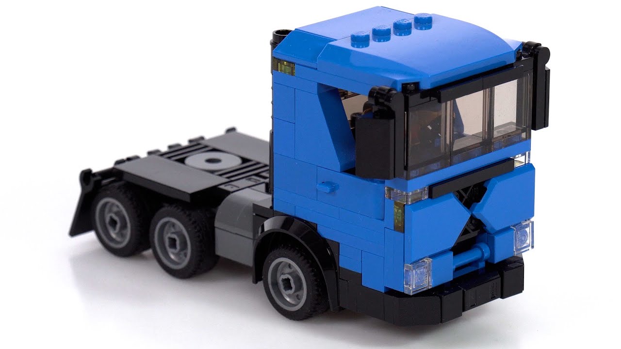 LEGO semi truck custom MOC -- cab *really* forward - YouTube