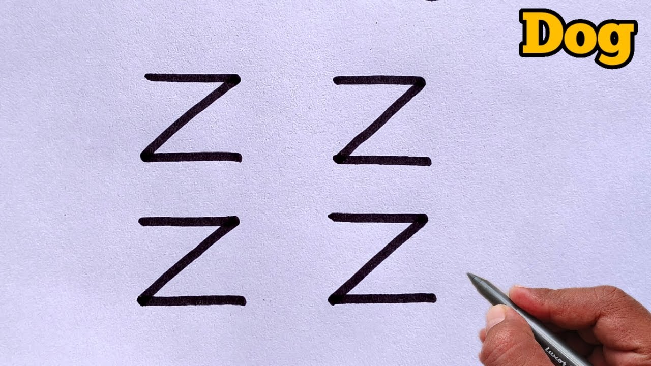 How to draw dog from letter ZZZZ | Easy Dog Drawing | Drawing Tutorial ...