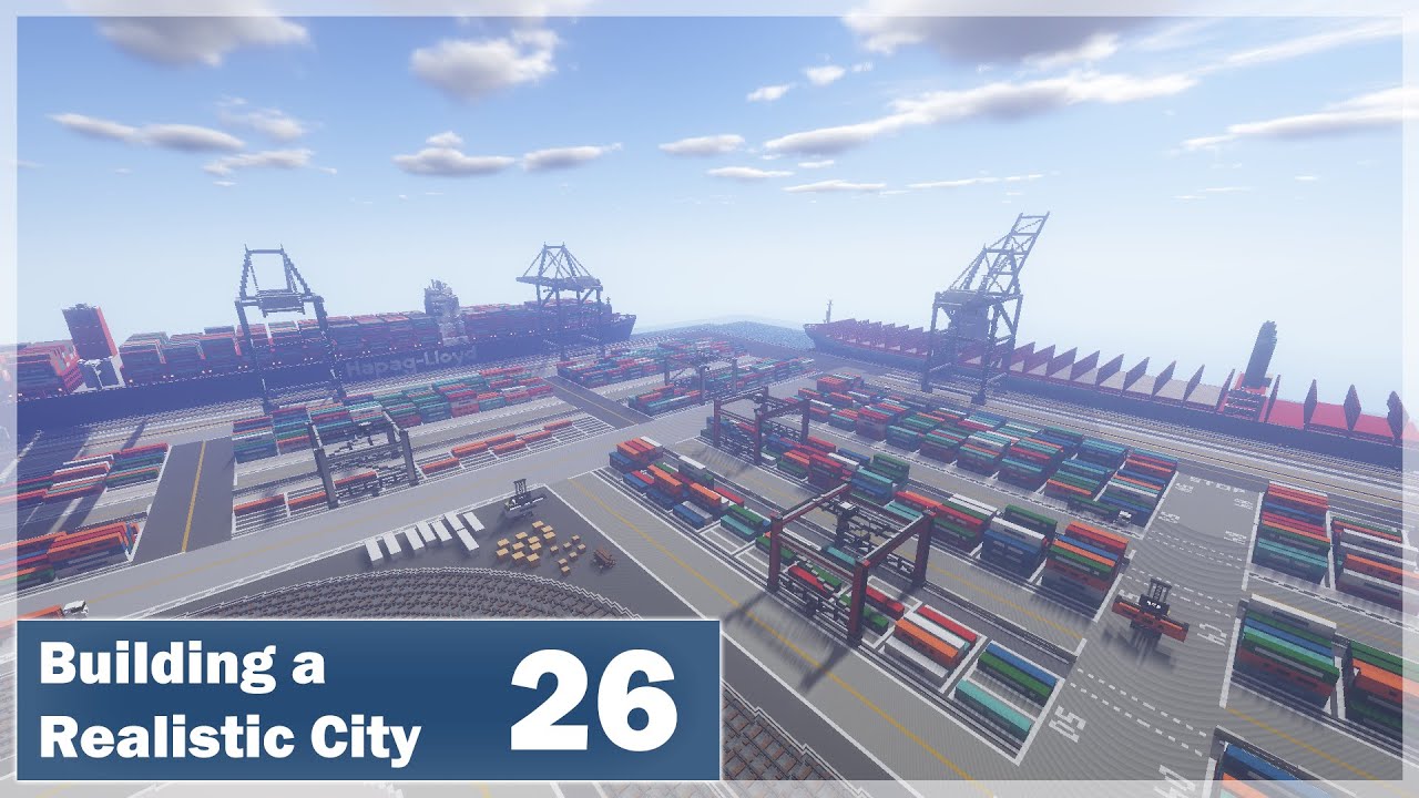 Building a Realistic City #26 | CARGO PORT | MINECRAFT TIMELAPSE - YouTube