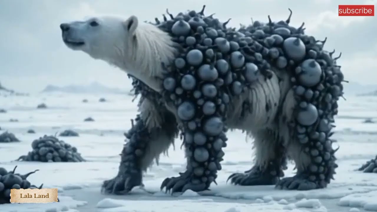 Polar Bear Was Contaminated And Injured By Worms Parasites.Brave Men ...