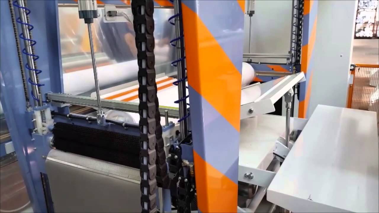 Automatic packing machine mod Packroll for rolls - YouTube