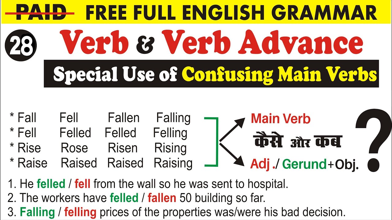 Special Use of Main Verbs | Free Full Paid English Grammar | Uphaar Classes by Sumit Sir - YouTube
