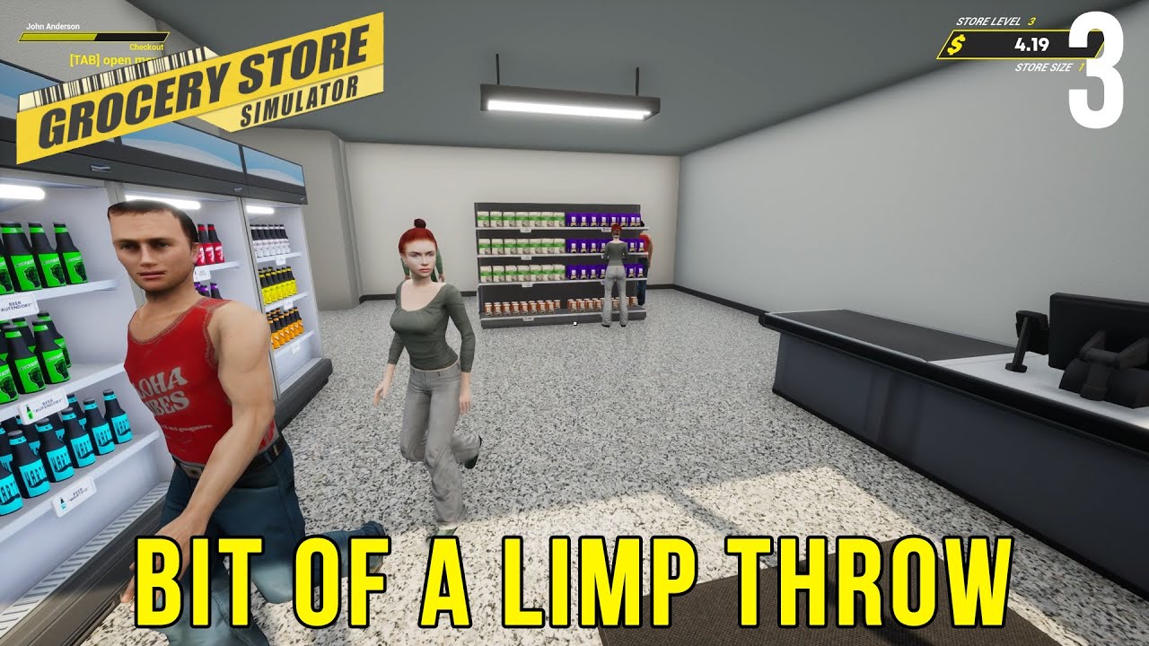 Bit Of A Limp Throw! Grocery Store Simulator - Episode 3 - YouTube