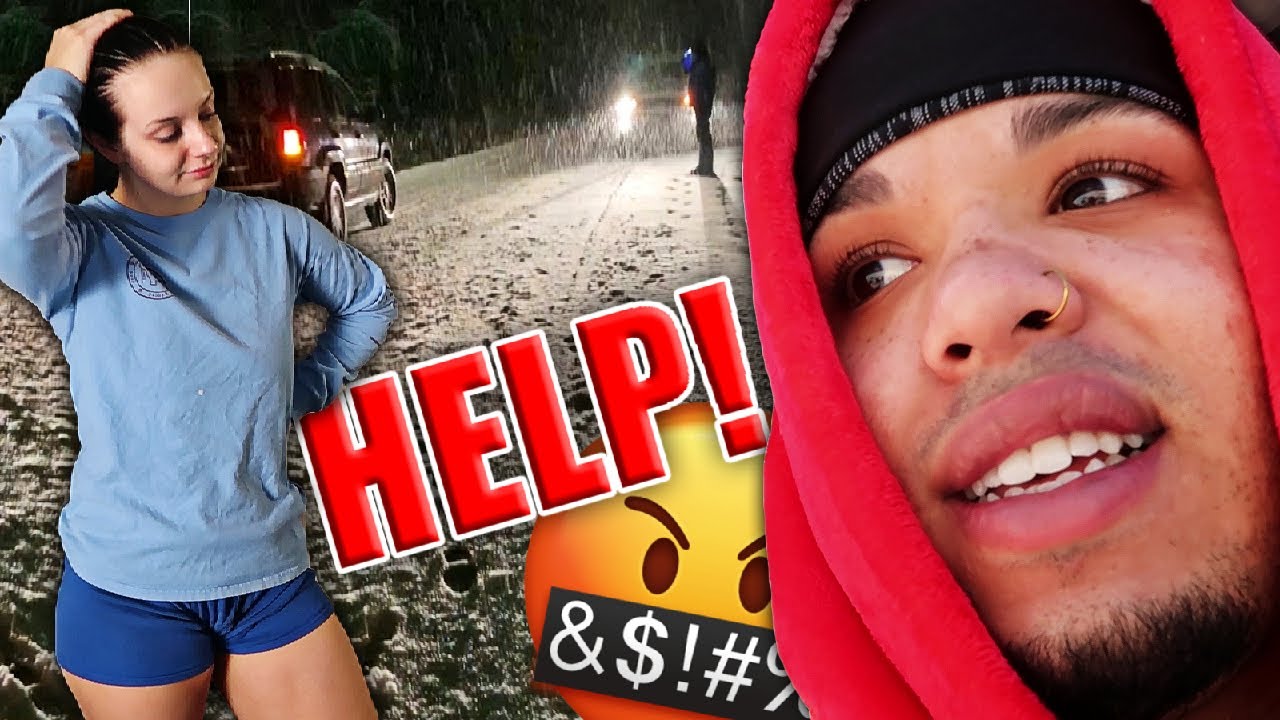 STRANDED IN A SNOW STORM WITH MY GIRLFRIEND... *car got stuck* - YouTube