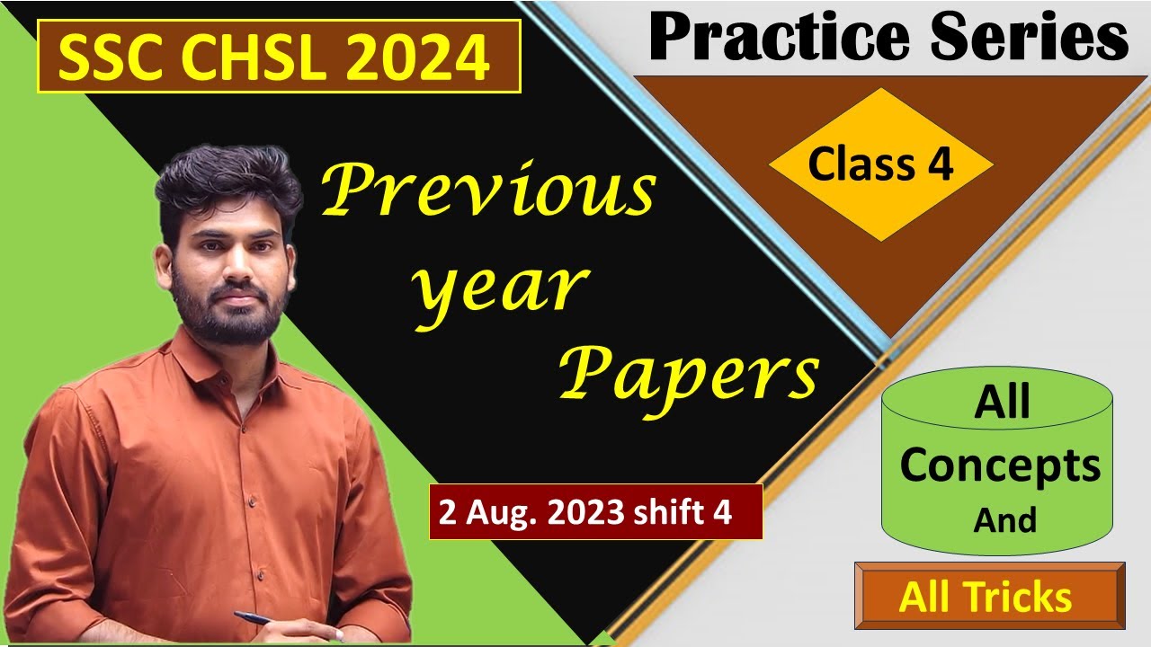 SSC CHSL 2024 | Previous Year Paper | ALL SHORT TRICKS | 2 Aug. 2023 ...