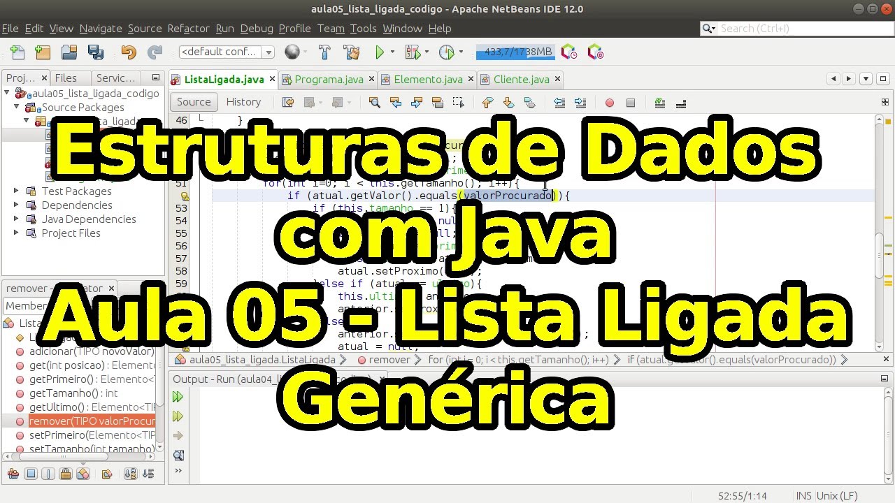 Aula 05 - Lista Ligada genérica - Estruturas de Dados com Java - YouTube