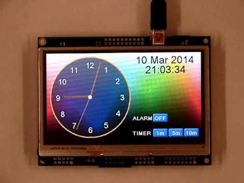 iSMART TFT Analogue Clock Demonstration 4.3" - YouTube