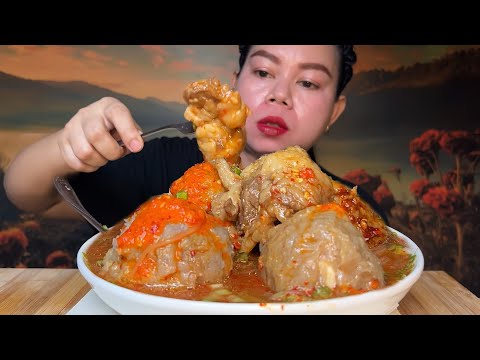 PEDAS NYELEKIT,BAKSO URAT SAPI ISI TELOR KOMPLIT TETELAN,EXTRA SAMBAL PEDAS MUKBANG 