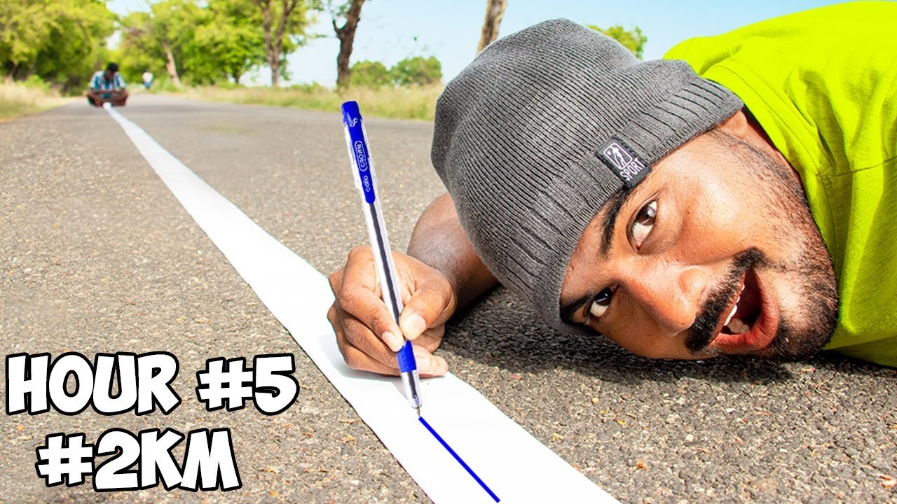 I Don't Stop Drawing Line Until My Ball Pen Runs Out | HOW LONG ...