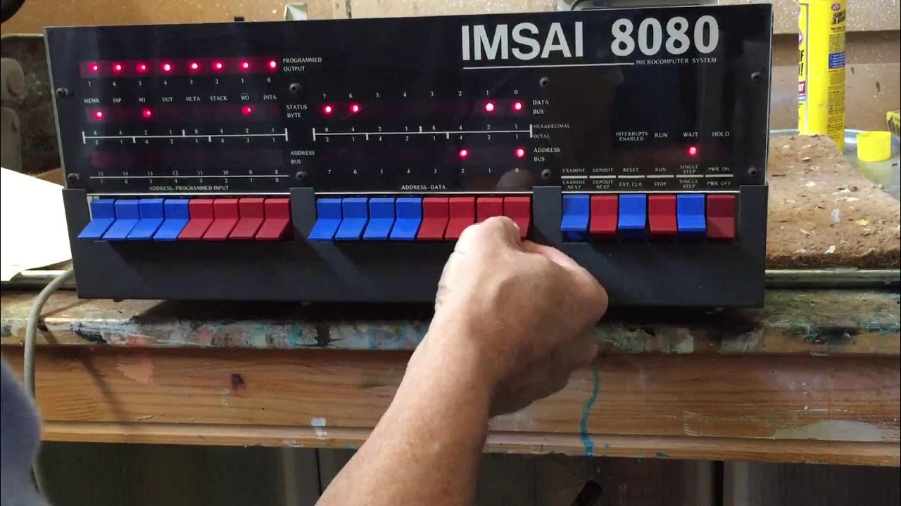 IMSAI 8080 simple program entry and run - YouTube