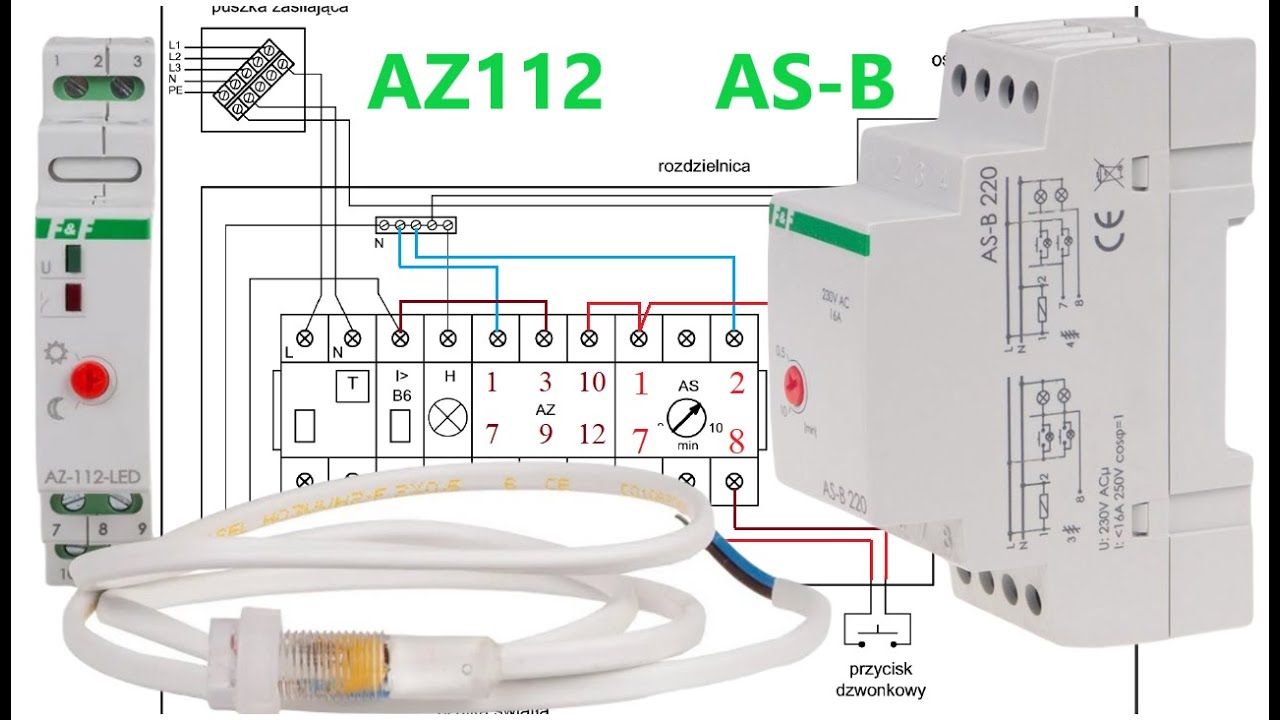 4d Zadanie nr1 schemat montażowy AZ112 AS-B, egzamin elektryk ELE02 ...