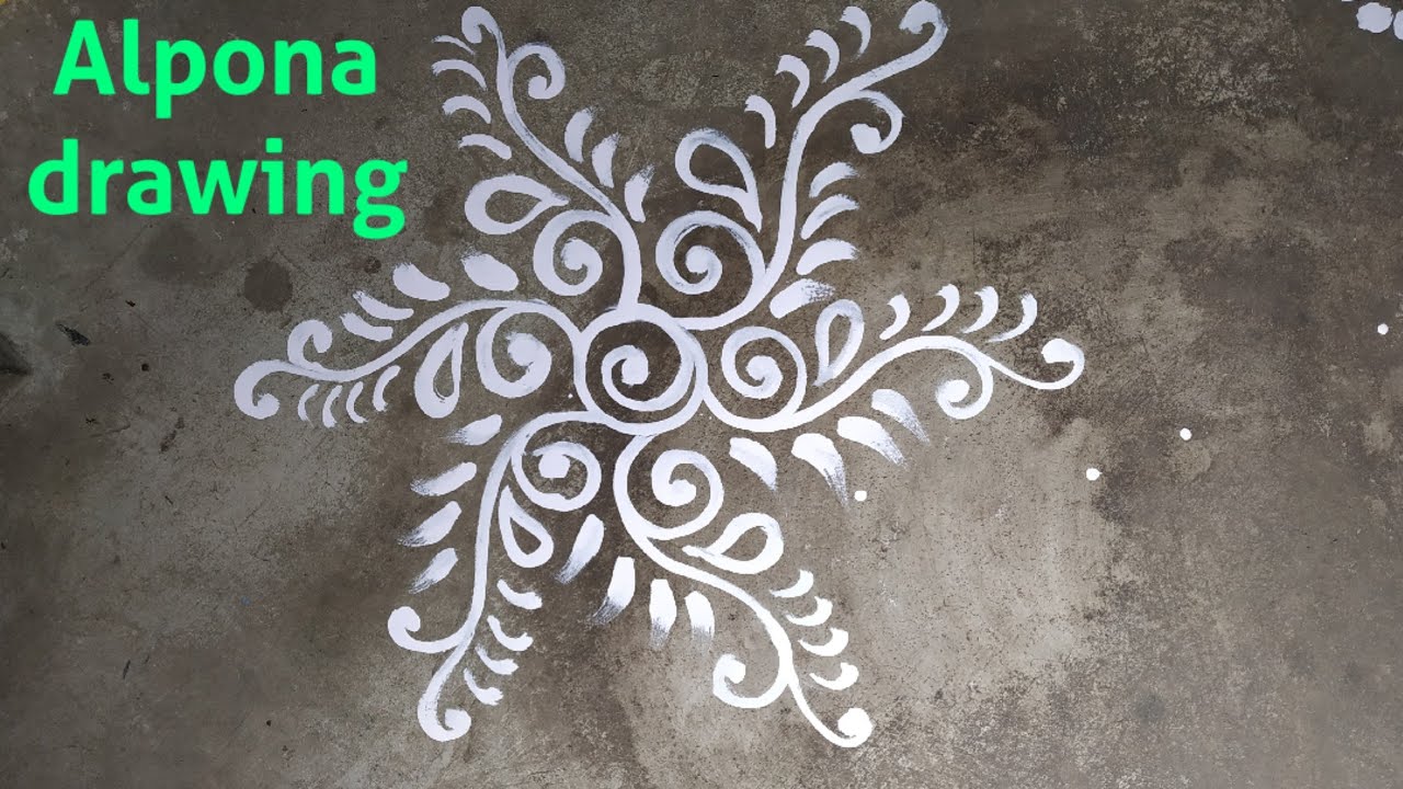 Alpona drawing....line art ... makarsankranti special alpona drawing ...