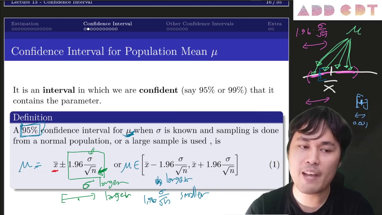 Probability and Statistics - Lecture 13 part 2 Confidence Interval for ...