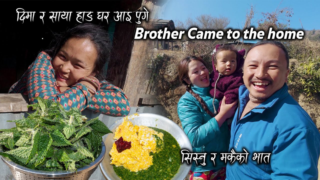 Finally Dima & Saya Hang Come to the Home | Nepali food Nettle Curry ...