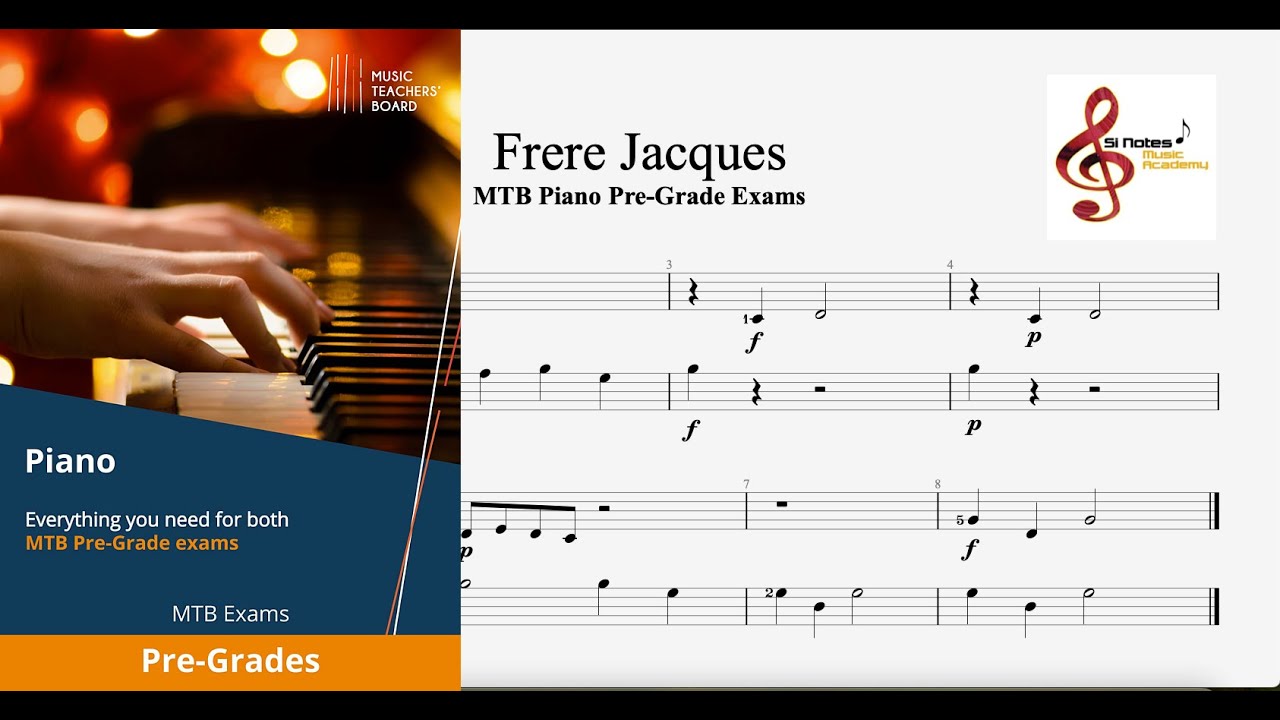 Frere Jacques - Piano MTB Pre-Grade Exams - (Slow & Fast Version) - YouTube