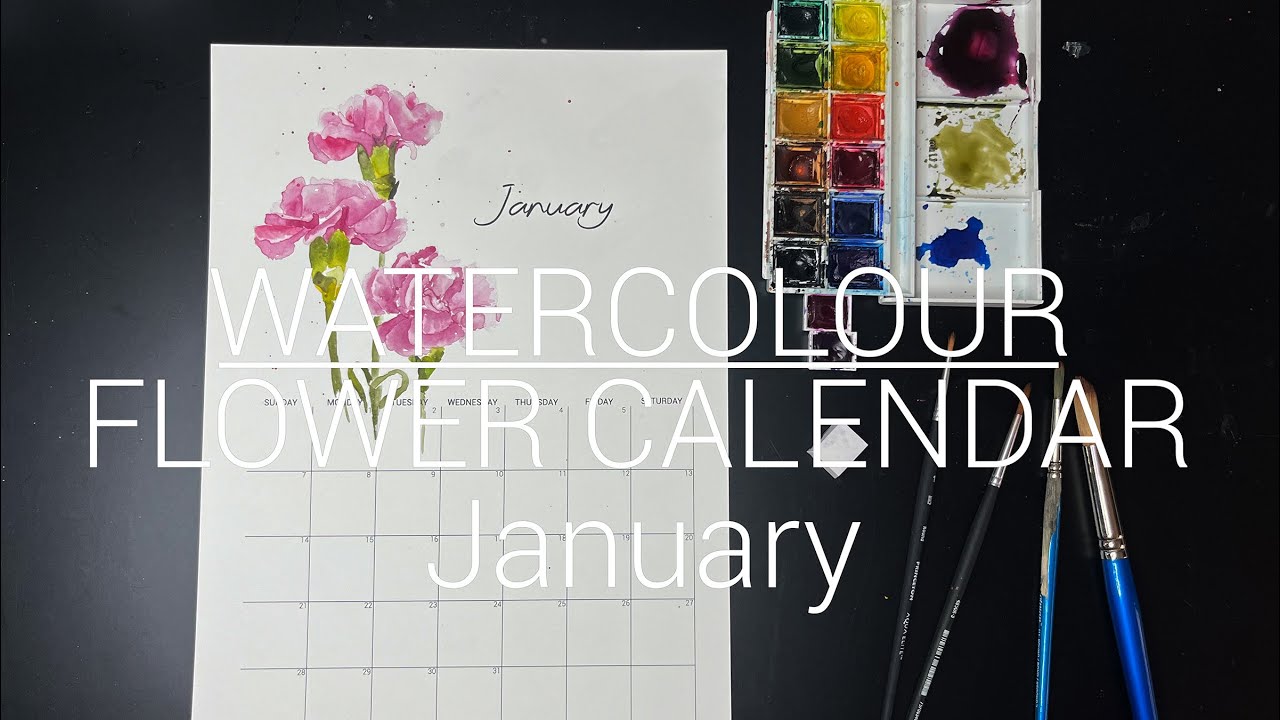 January Carnation Flower | How to paint with Watercolour painting ...