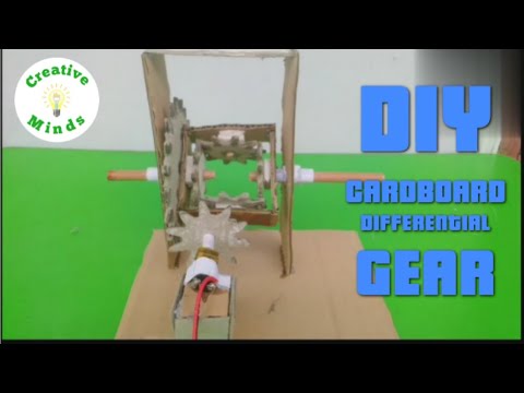 DIY Cardboard Differential Gear System..... Homemade and works # ...