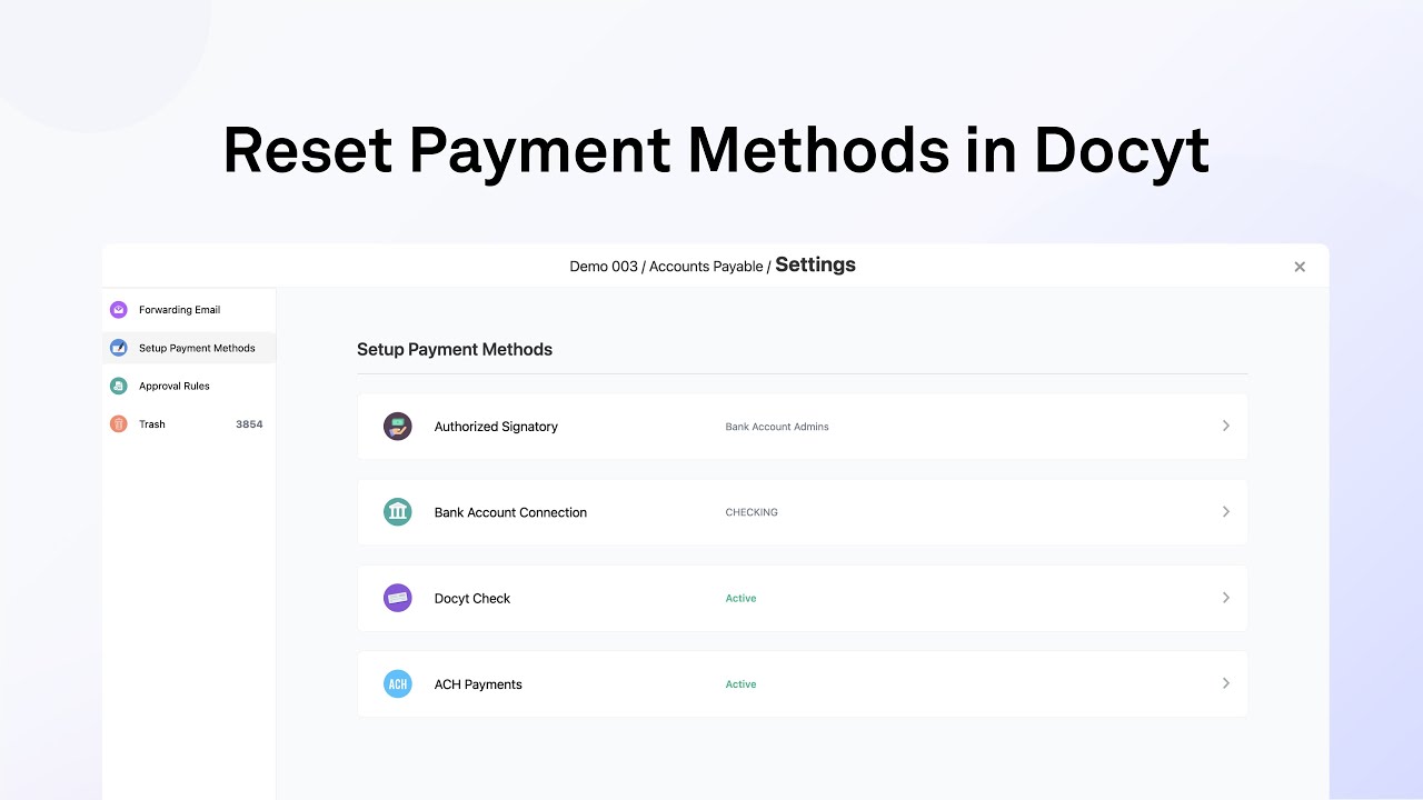Reset Payment Methods in Docyt - YouTube