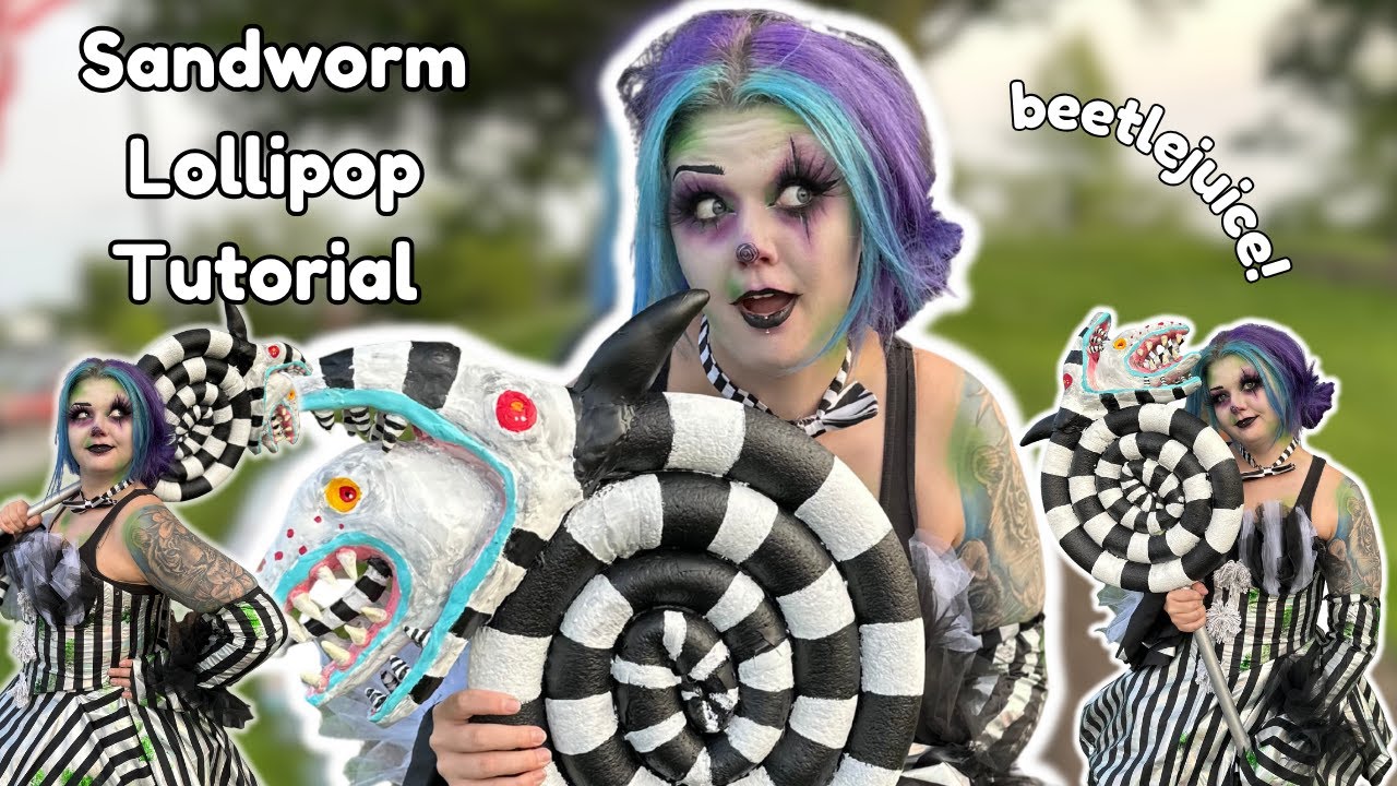 Making a Sandworm Lollipop Staff for my Beetlejuice Cosplay 🍭🐍 - YouTube