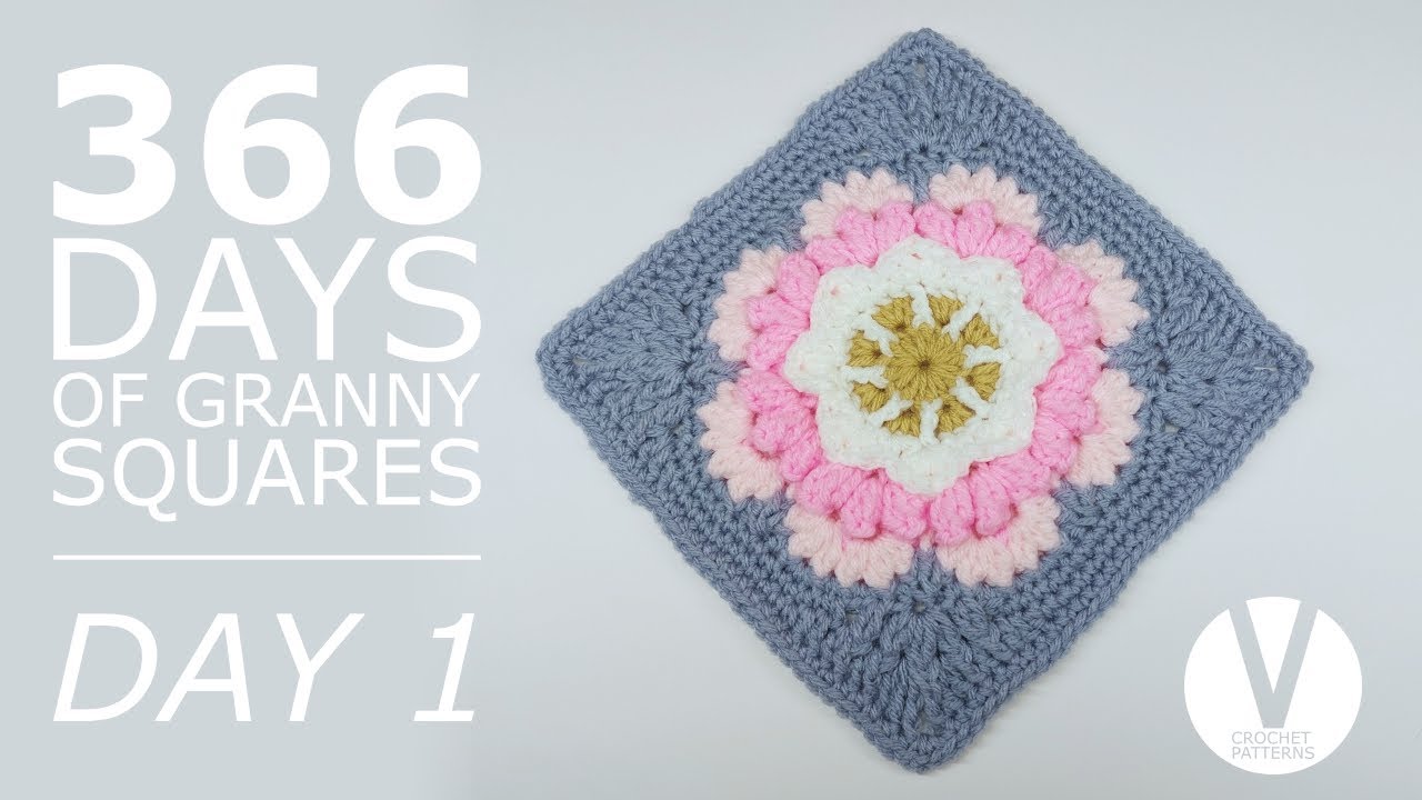 How to crochet granny square / 366 Days of Granny Squares / Day 1 - YouTube