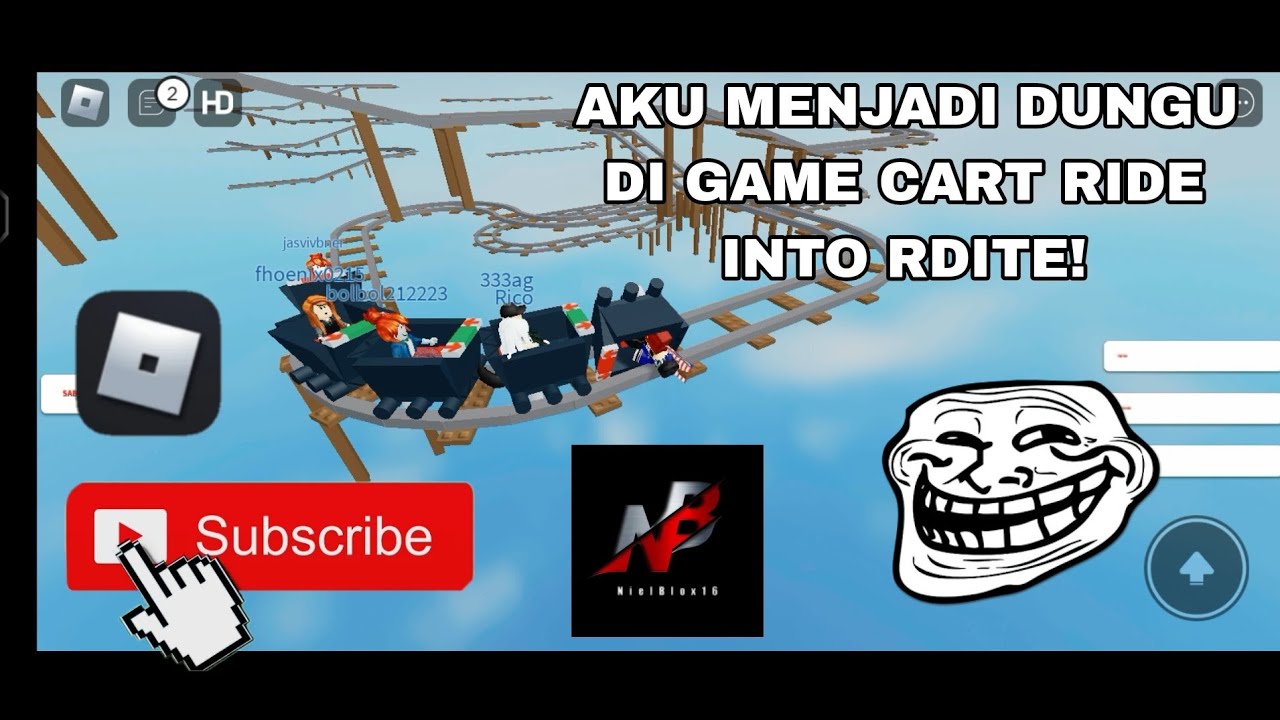 AKU MENJADI DUNGU DI GAME CART RIDE INTO RDITE! (ROBLOX MALAYSIA) - YouTube