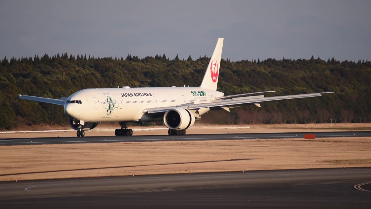 [SKY ECO Livery] JAL Boeing 777-300ER (JA734J) Narita Airport RWY16R ...