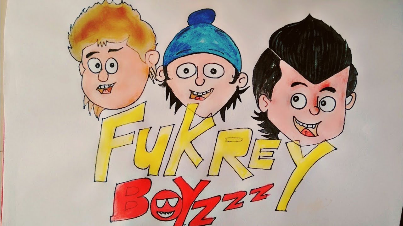 Fukrey Boyzzz painting｜How to Draw Fukrey Boyzzz｜Fukrey Boys Drawing ...