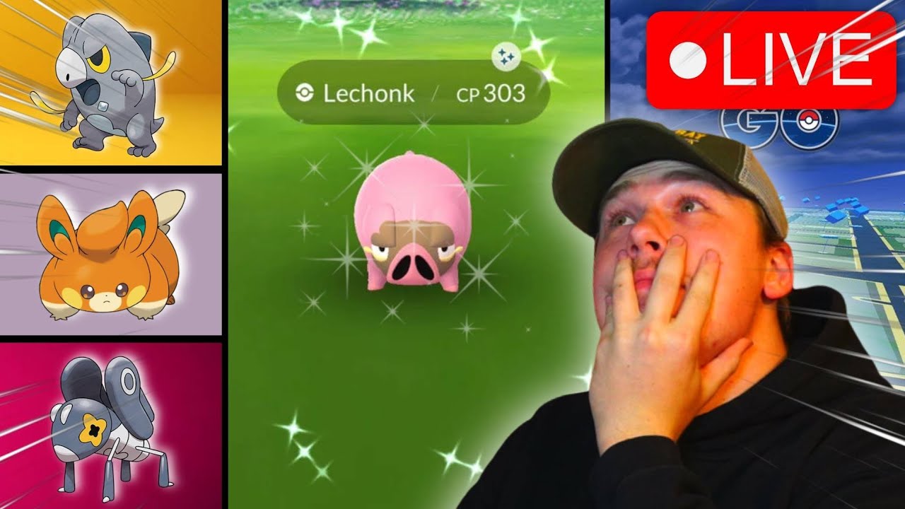 Last Day Hunting Shiny Lechonk!! | Pokemon Go Live Stream - YouTube