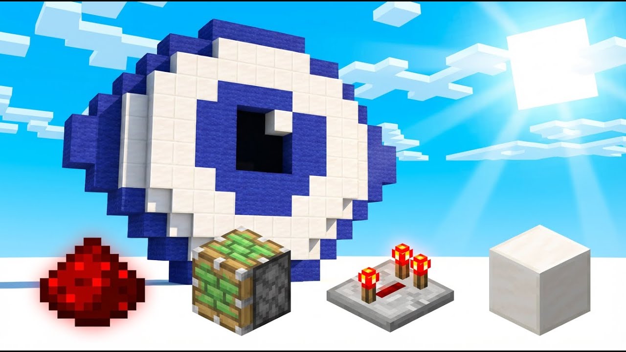 How to build a working eye in minecraft! (block for block java edition ...