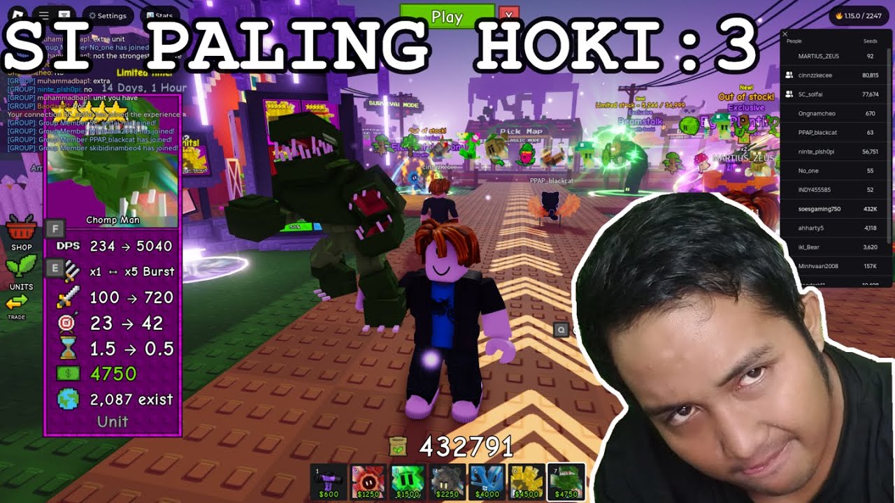 ROBLOX GARDEN TOWER DEFENSE | AKU BOCIL GRINDING - YouTube