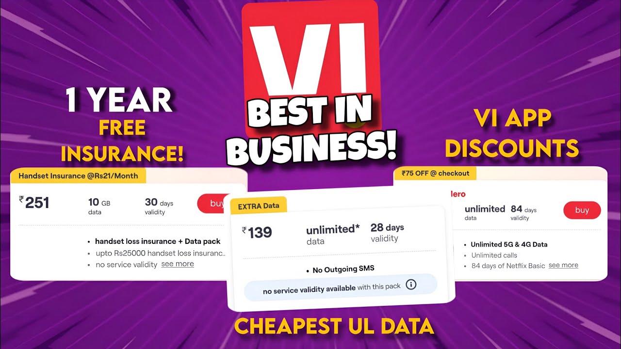 Mobile Loss Insurance with Vi Recharge🔥: Vi Cheapest Unlimited Data, Vi ...
