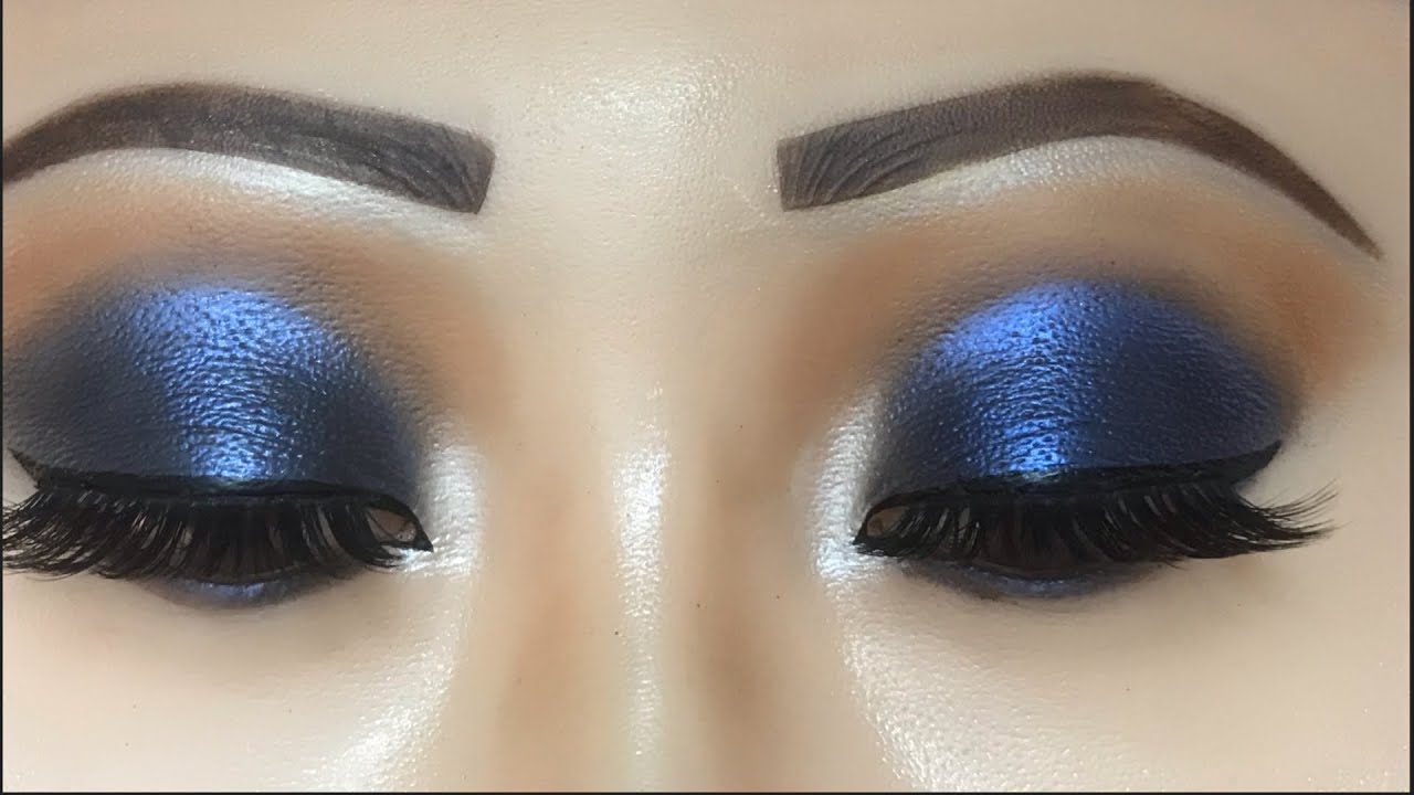 Beautiful navy blue eye makeup for wedding | blue smokey eye makeup ...