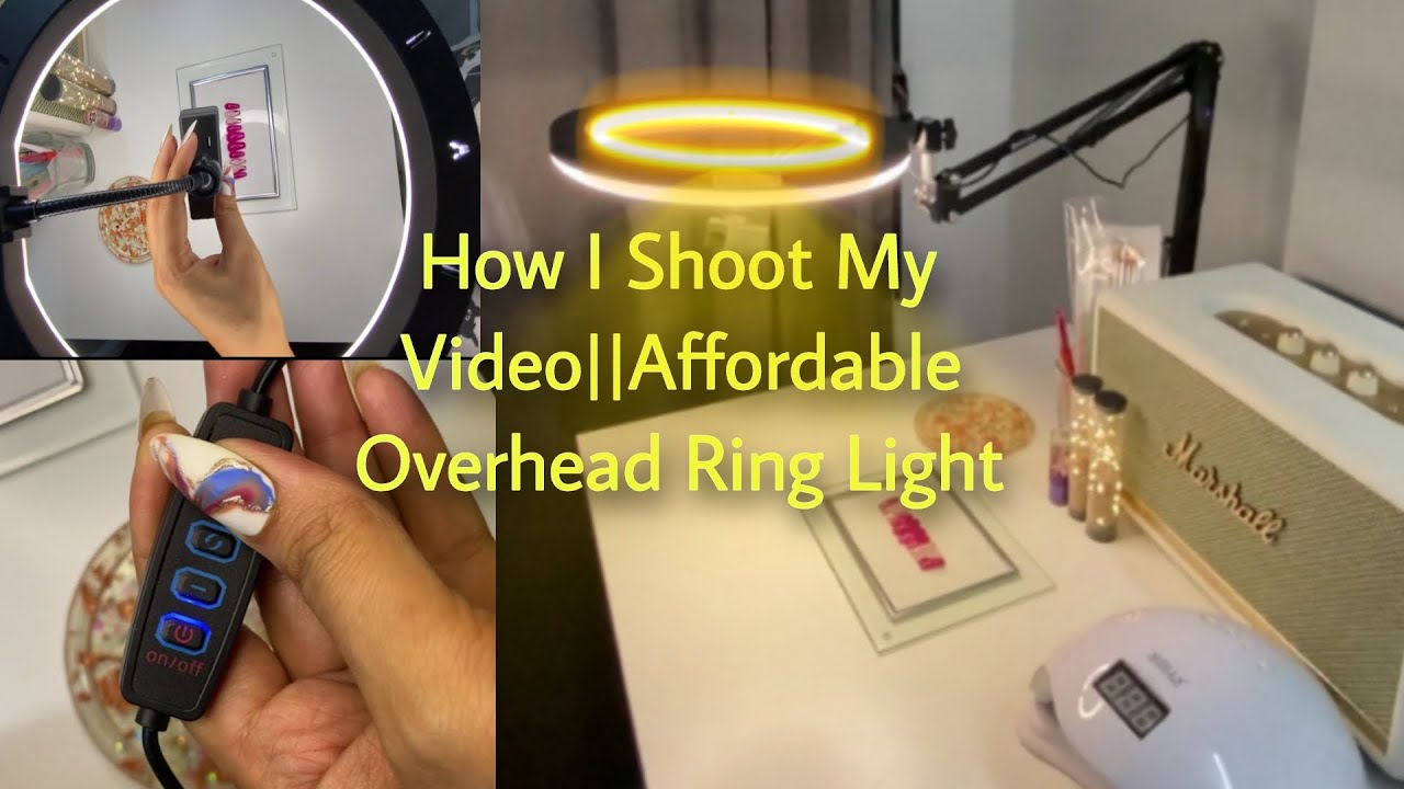 How I Shoot My Nail Art Video|| Affordable#amozon Overhead Ring Light ...