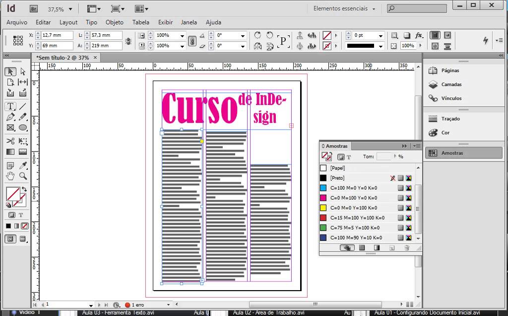 Curso de Indesign CS6 - Aula 04 Ajustando Conteúdo - YouTube