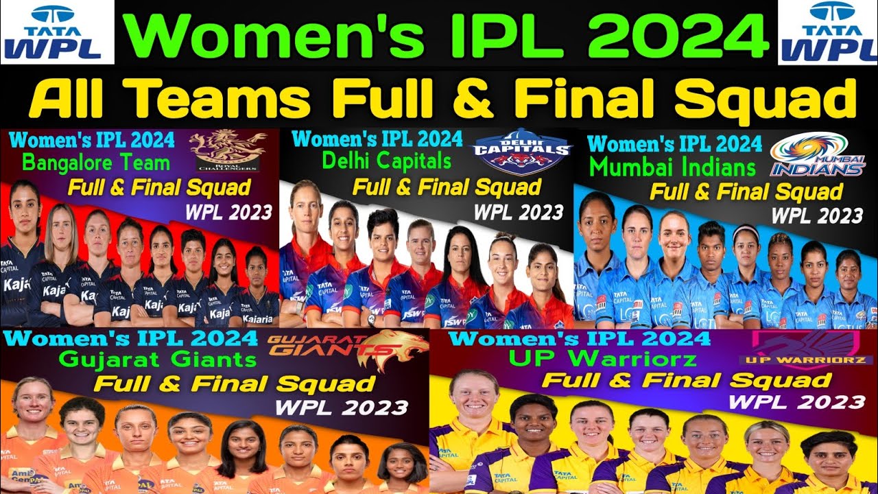 Women's IPL 2024 All Teams Final Squad | Women's Premier League 2024 ...
